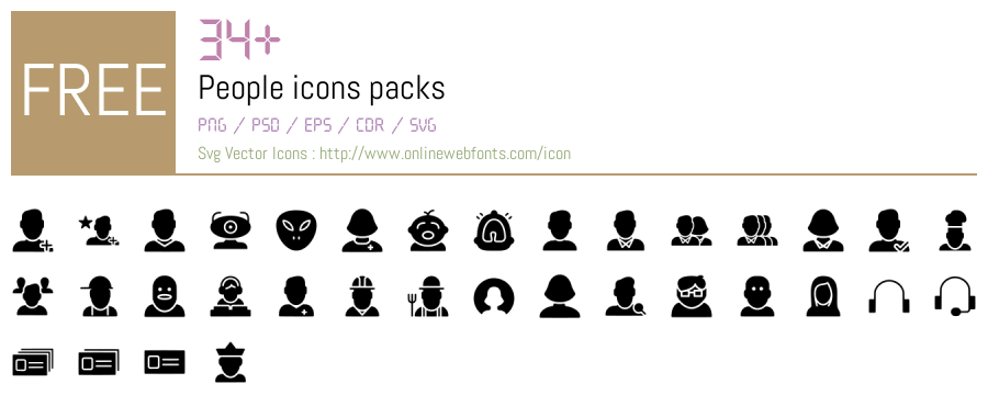 +34 People Icons Packs Free Downloads - OnlineWebFonts.COM