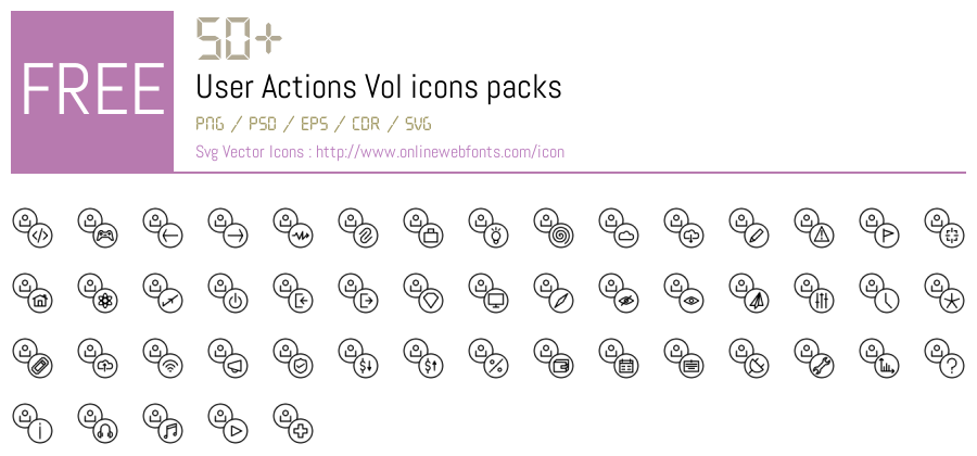 +50 User Actions Vol Icons Packs Free Downloads - OnlineWebFonts.COM