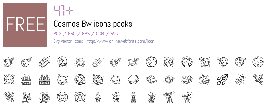 +41 Cosmos Bw Icons Packs Free Downloads - OnlineWebFonts.COM