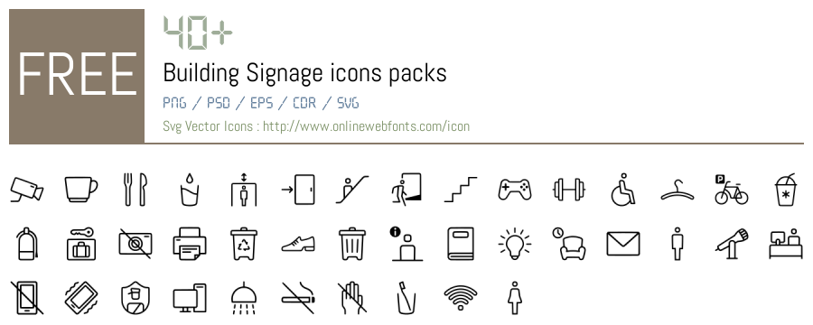 +40 Building Signage Icons Packs Free Downloads - OnlineWebFonts.COM