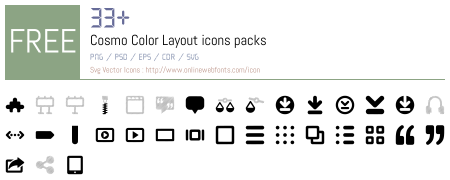 +33 Cosmo Color Layout Icons Packs Free Downloads - OnlineWebFonts.COM