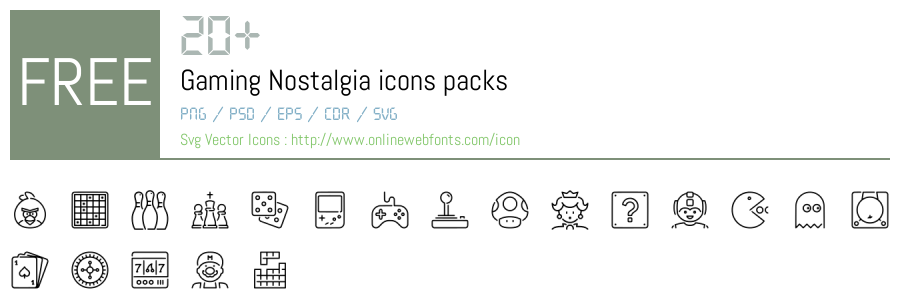 +20 Gaming Nostalgia Icons Packs Free Downloads - OnlineWebFonts.COM