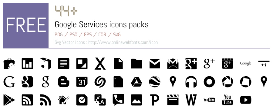 +44 Google Services Icons Packs Free Downloads - OnlineWebFonts.COM