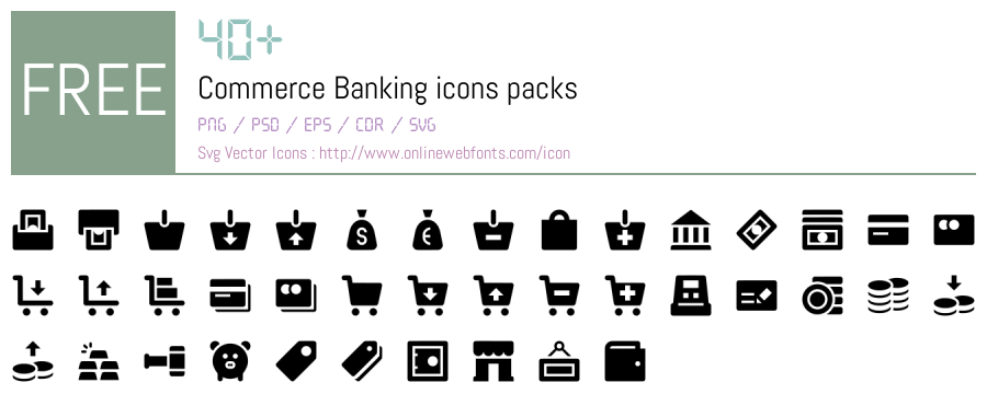 +40 Commerce Banking Icons Packs Free Downloads - OnlineWebFonts.COM