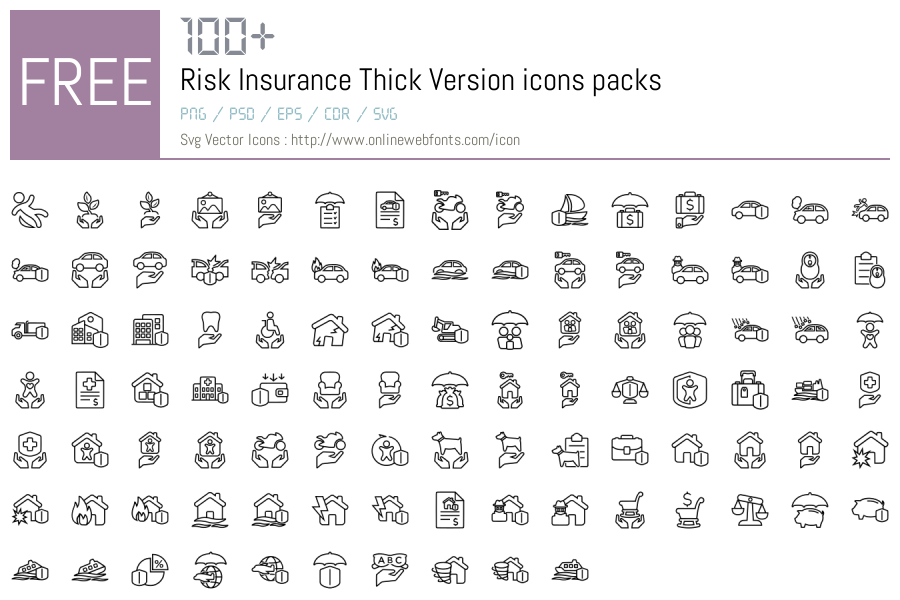 +100 Risk Insurance Thick Version Icons Packs Free Downloads ...