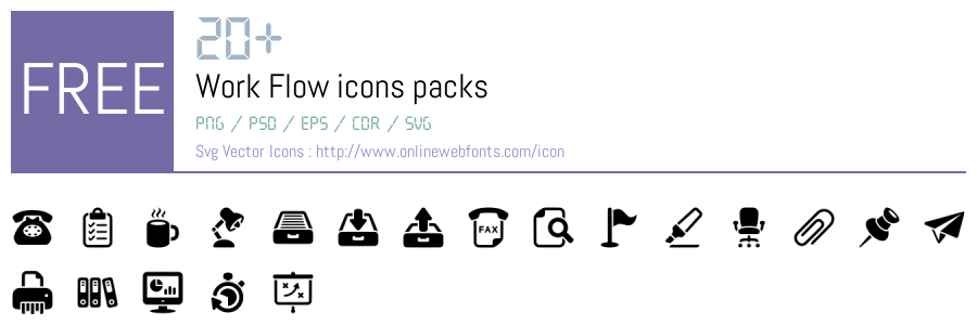+20 Work Flow Icons Packs Free Downloads - OnlineWebFonts.COM