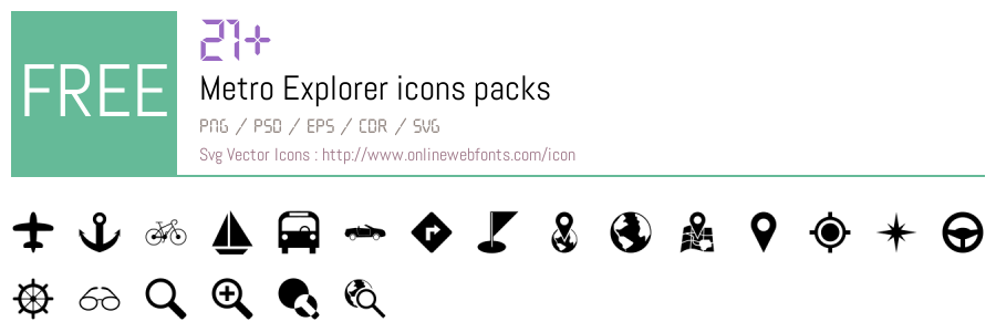 +21 Metro Explorer Icons Packs Free Downloads - OnlineWebFonts.COM